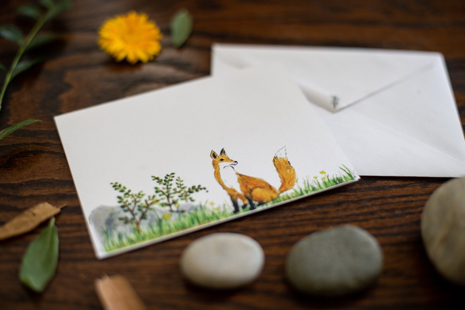 Woodland Fox Cards |handmade|original Art|flowers|nature|plants ...