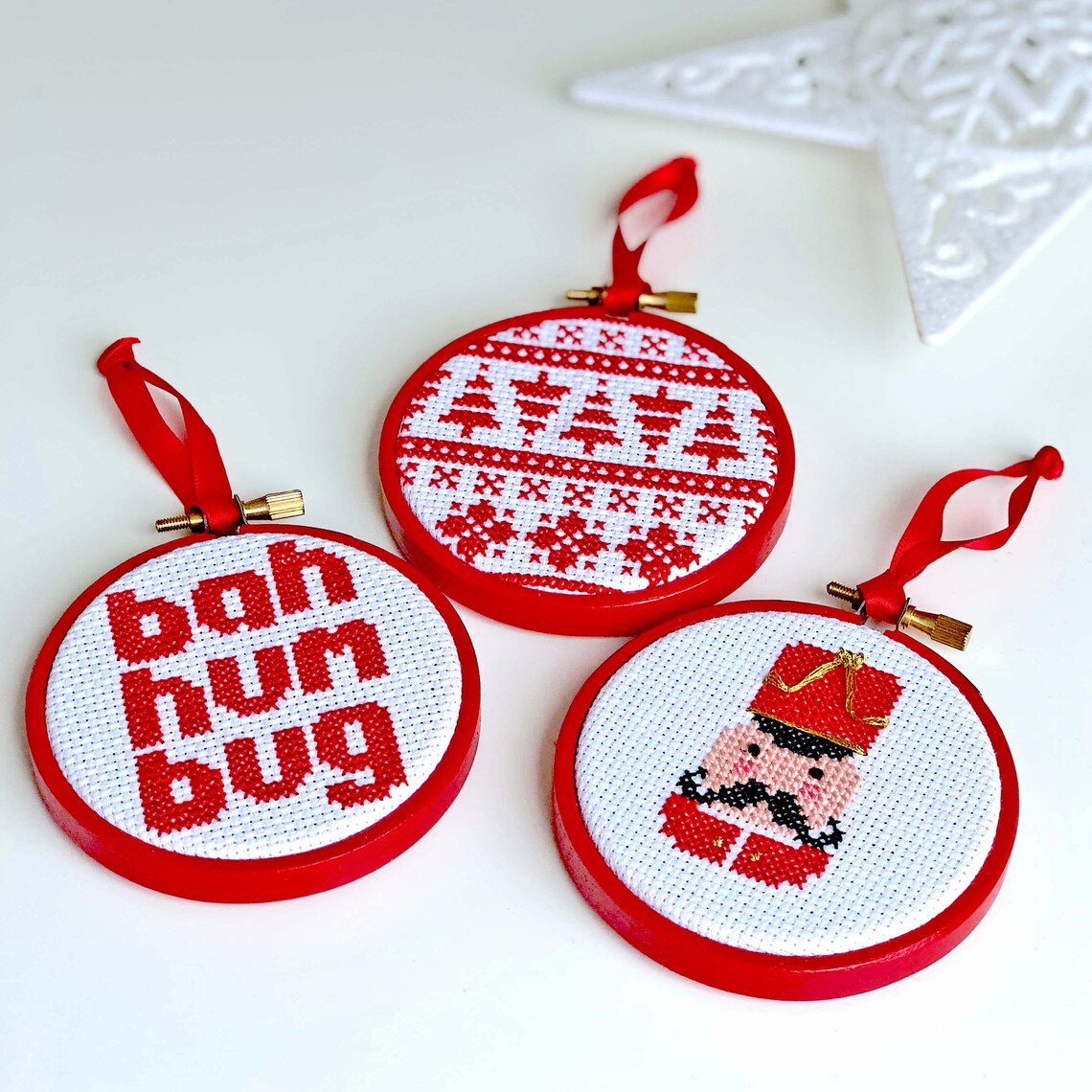 Christmas Cross Stitch Kit Make Your Own Christmas Decorations Festive ...