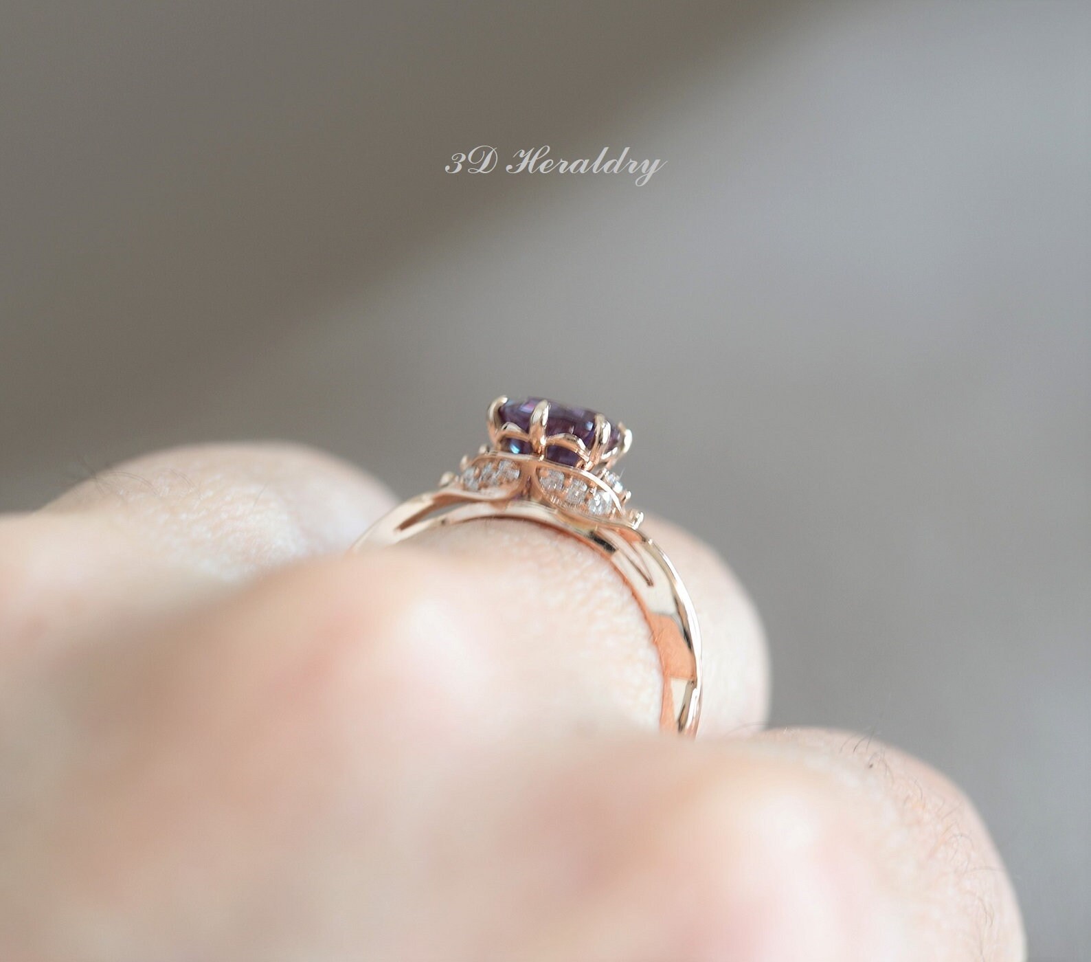 Alexandrite ring Alexandrite engagement ring Floral | Etsy