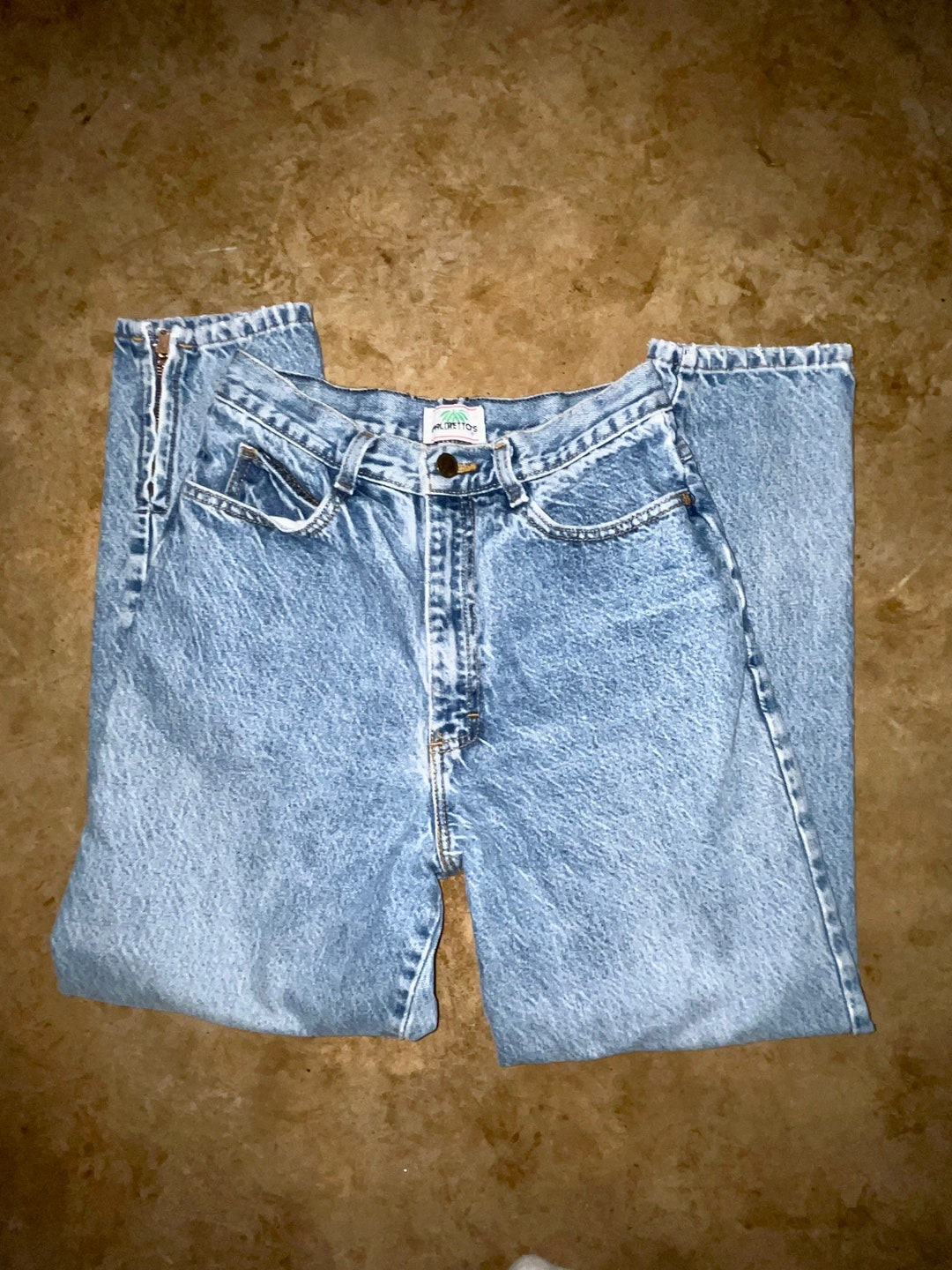 Vintage 80s Palmetto Light Wash Blue Denim Jeans High Waist Tapered ...