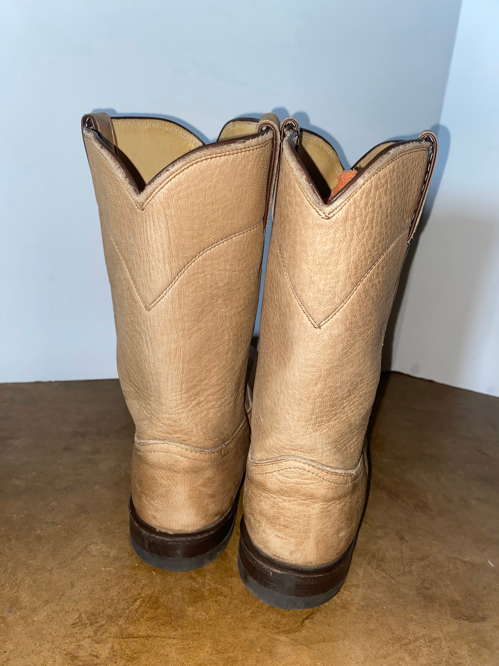 Vintage 1983 Justin Ropers Tan mens Cowboy Boots Untanned | Etsy