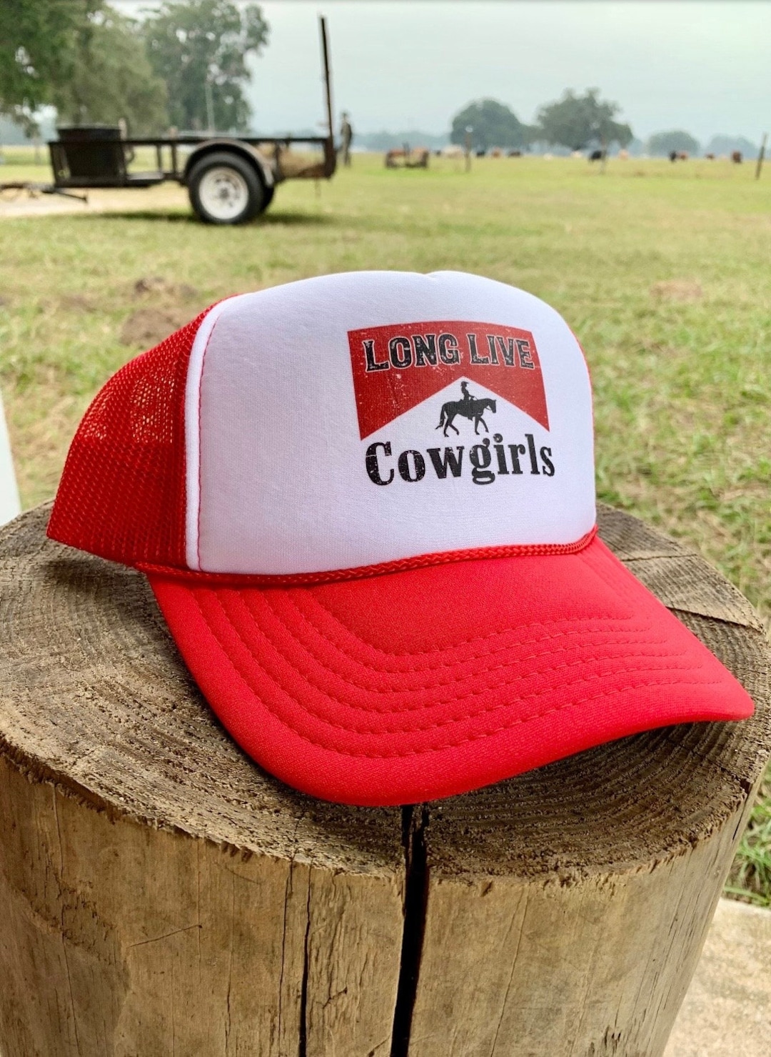 Cowgirl Trucker Hat Retro Style, Country Western Fashionable Cap, White ...