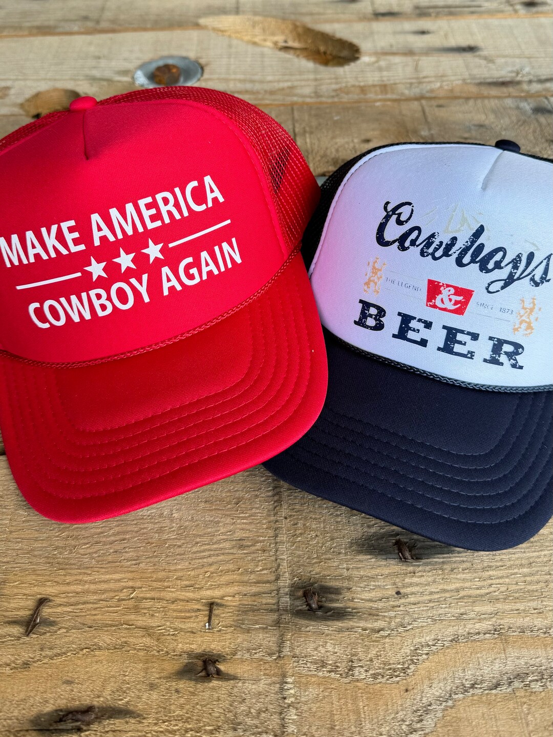 Vintage Style Cowboy Trucker Hat - Retro Foam Front - Country Western ...