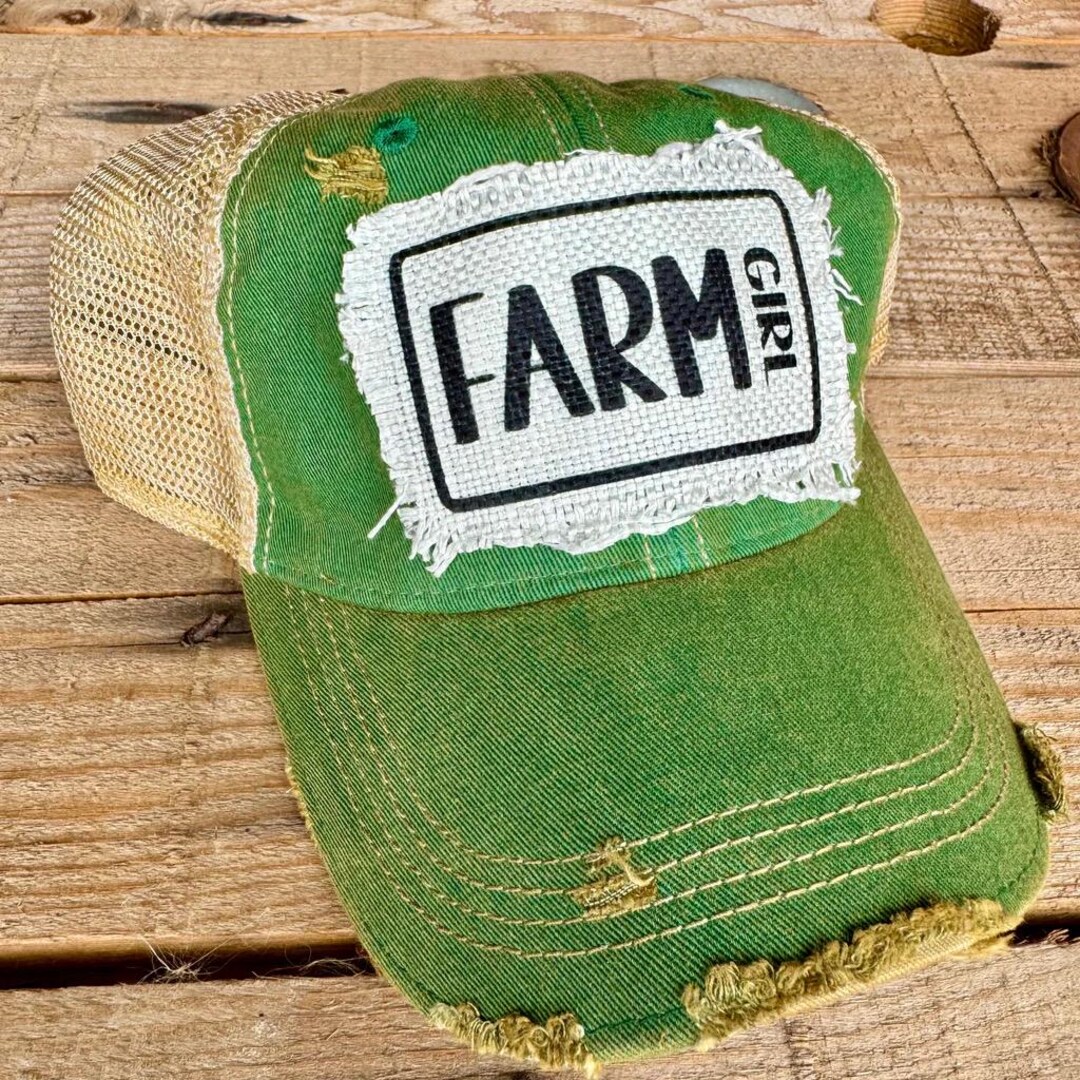 Vintage Distressed Farm Girl Baseball Cap, Country Themed Hat for Women ...