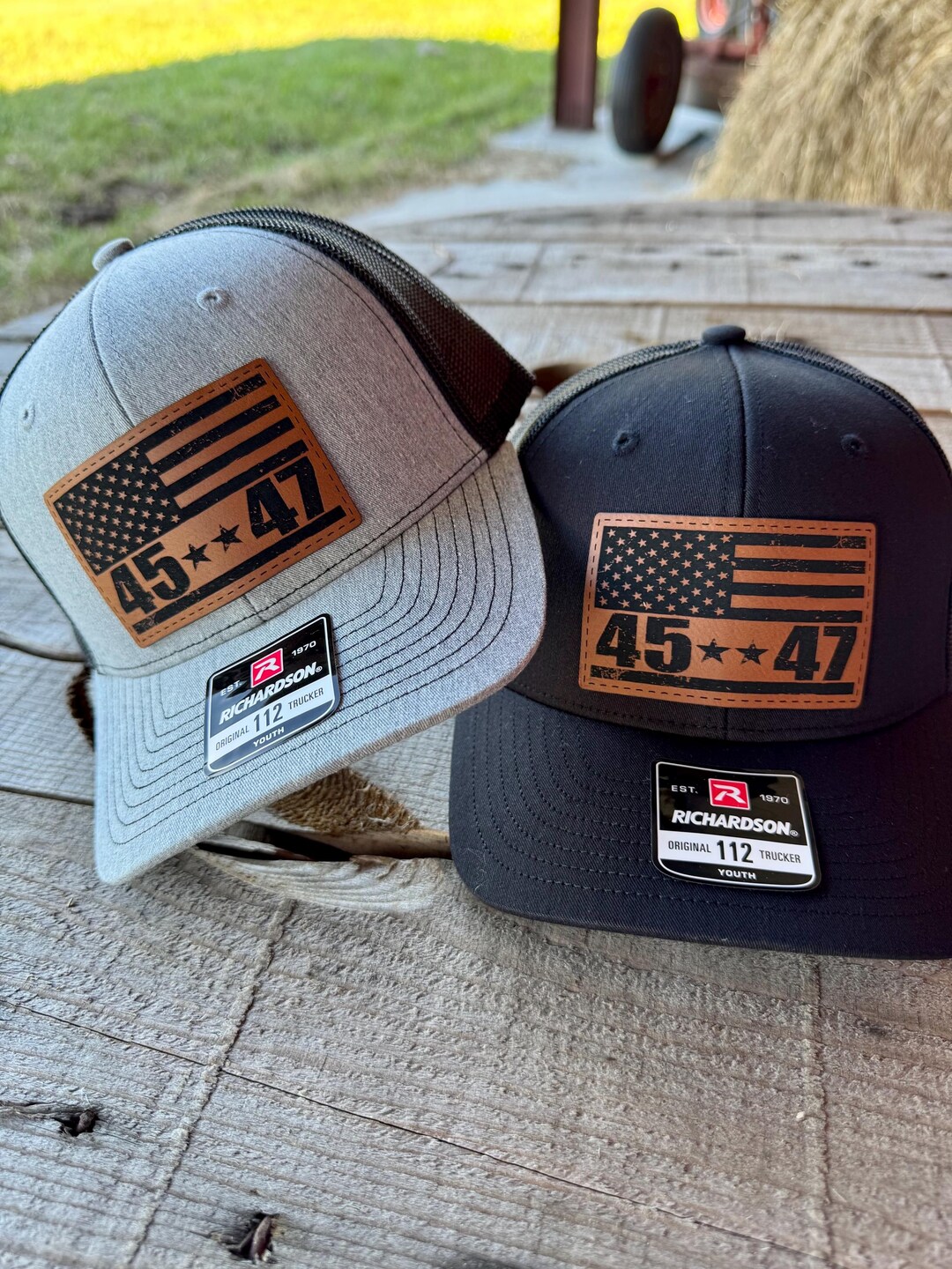 Youth 45/47 American Flag Trucker Hat, Trump MAGA Snapback With ...