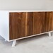 Walnut Media Unit White Walnut TV Stand Storage Unit - Etsy UK