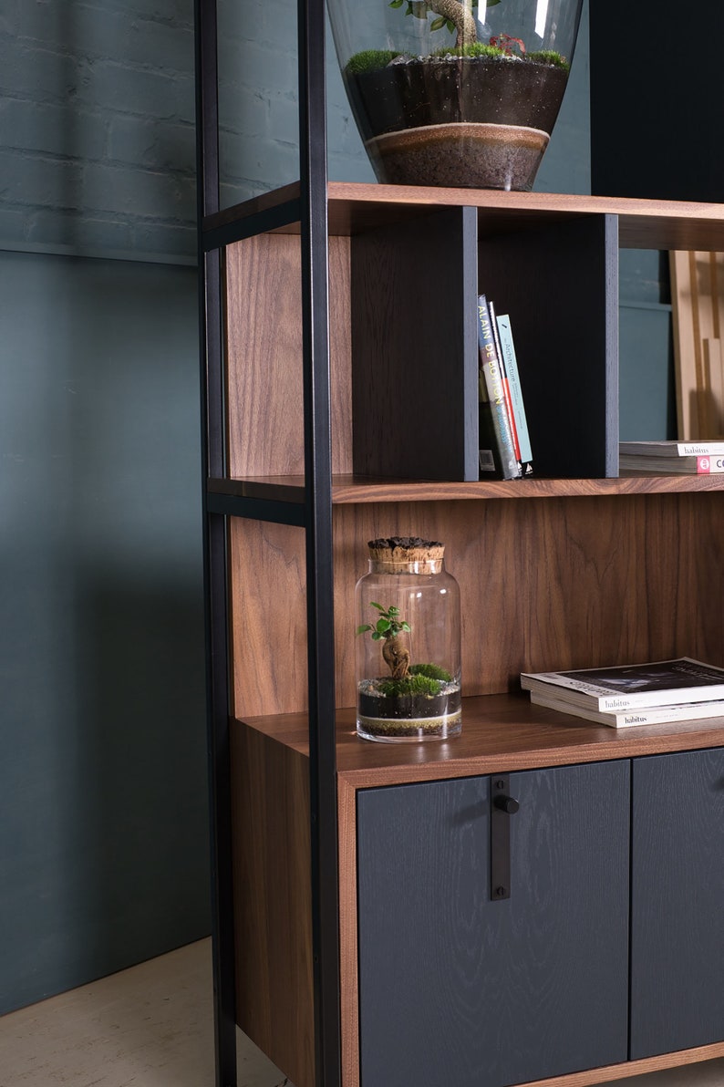 Solid Walnut Bookcase Walnut Shelving Unit Walnut Storage - Etsy