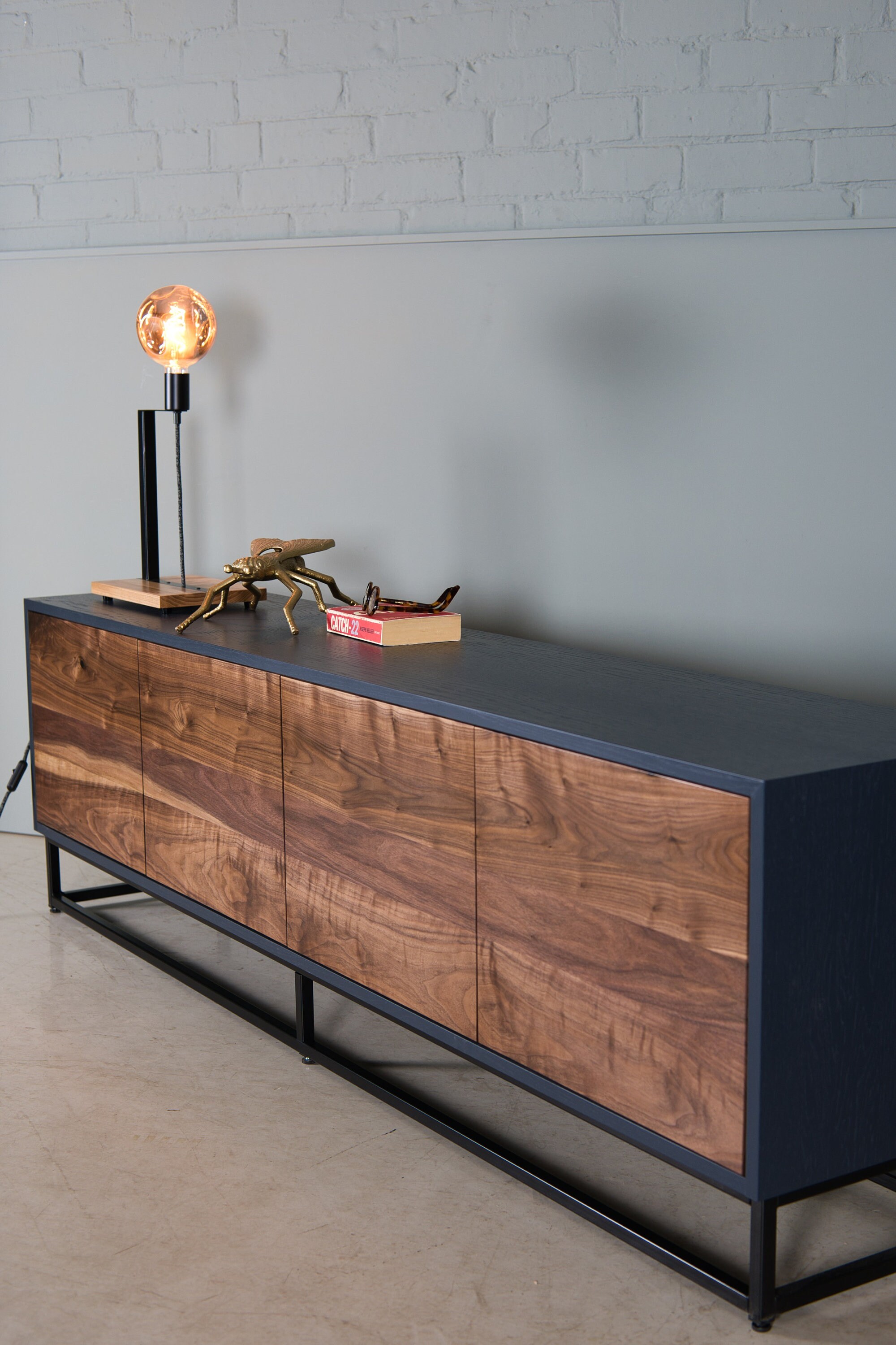 Handleless Walnut Media Unit | Walnut TV Stand | Walnut Sideboard ...