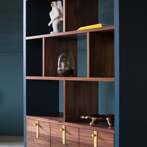 Walnut Bookcase, Walnut Shelving Unit, Walnut Storage, Aeris - Etsy UK