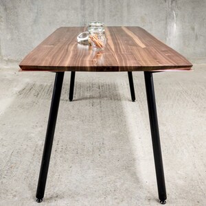 Walnut Dining Table Copper Accents Modern Industrial Kitchen, Meeting ...