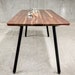 Walnut Dining Table Copper Accents Modern Industrial Kitchen, Meeting ...