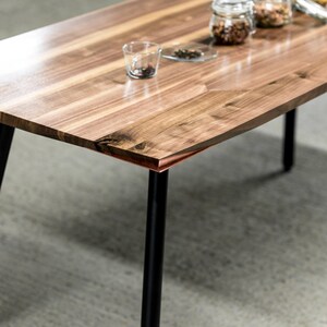 Walnut Dining Table Copper Accents Modern Industrial Kitchen, Meeting ...