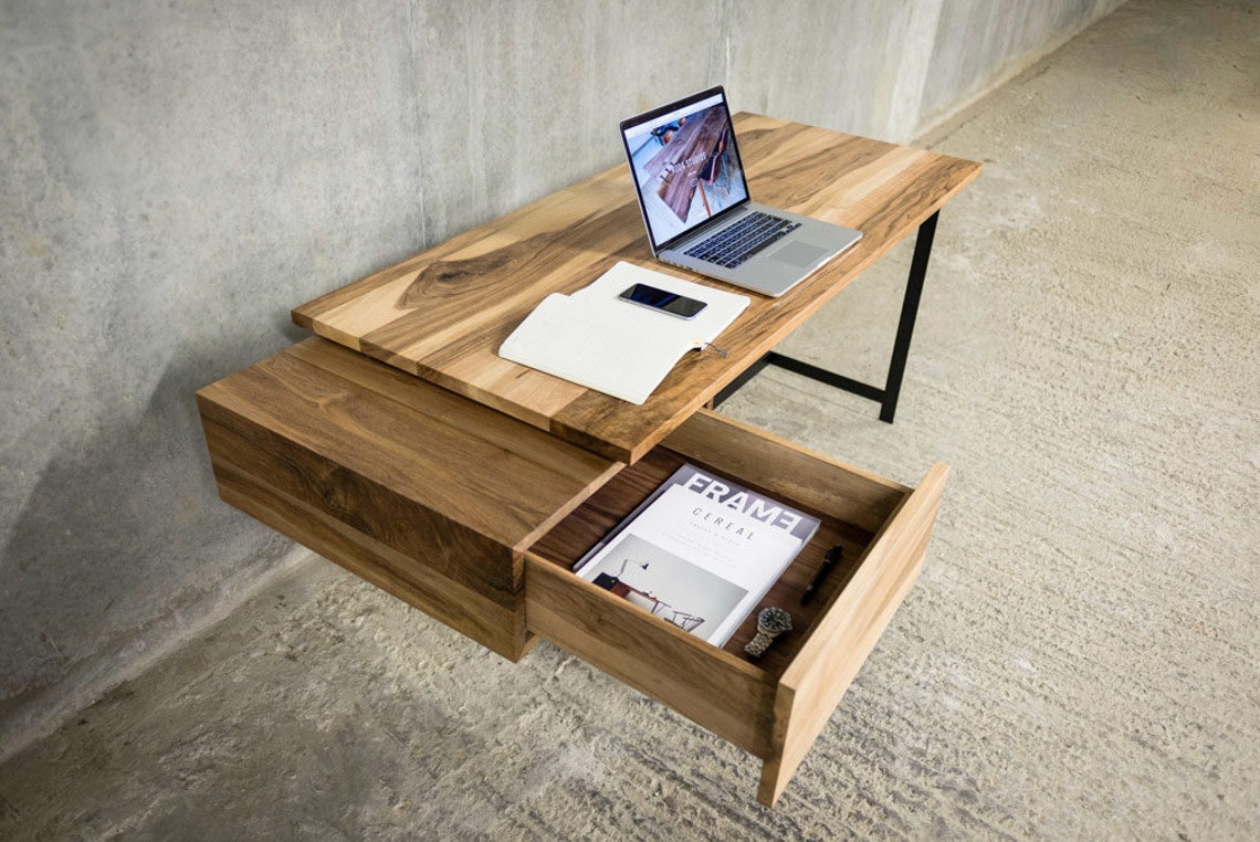 Walnut Desk Oak Desk Reclaimed Timber Desk - Etsy