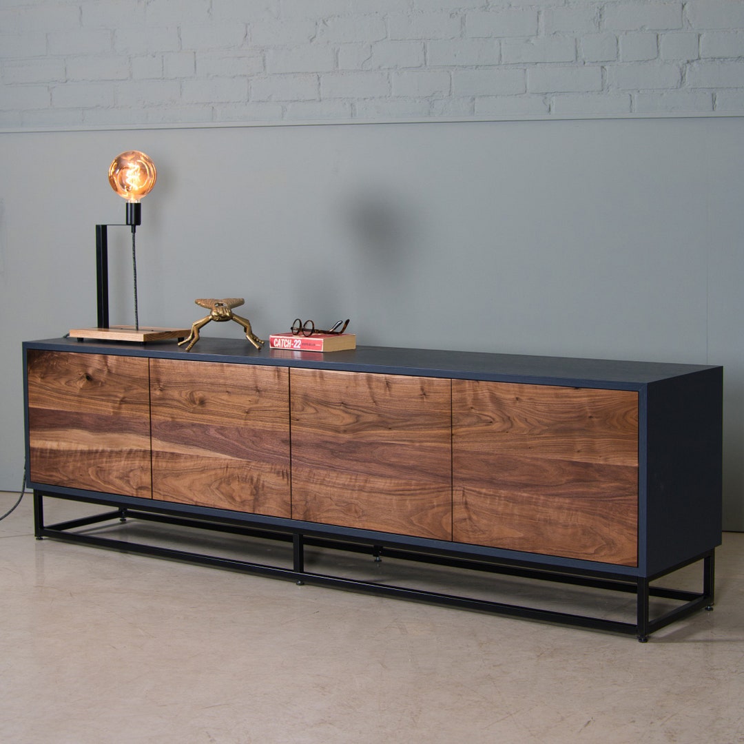 Handleless Walnut Media Unit Walnut TV Stand Walnut Sideboard Walnut ...