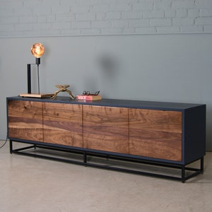 Handleless Walnut Media Unit Walnut TV Stand Walnut Sideboard Walnut ...