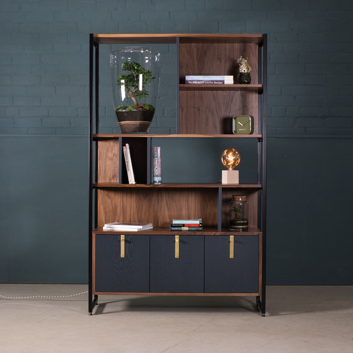 Solid Walnut Bookcase Walnut Shelving Unit Walnut Storage - Etsy