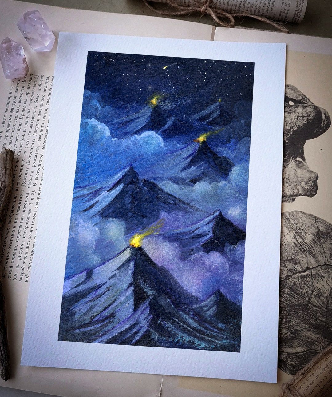The Beacons | Fine Art Print | Magical Art, Gold Details, Hand ...