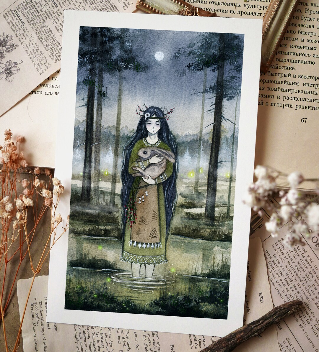 Little Swamp Witch | Fine Art Print | Watercolor Painting, Wall Art ...