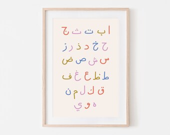 Arabic Alphabet Poster Children's Room Decor Wall Art Educational ...