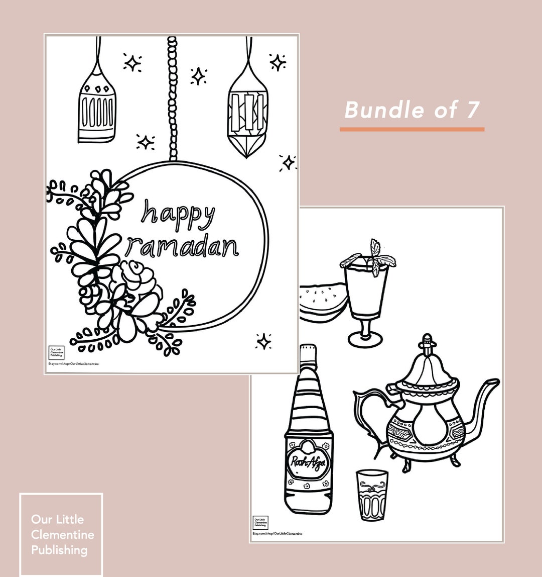 Ramadan Bundle Coloring Pages Printable Digital Download for Adults and ...