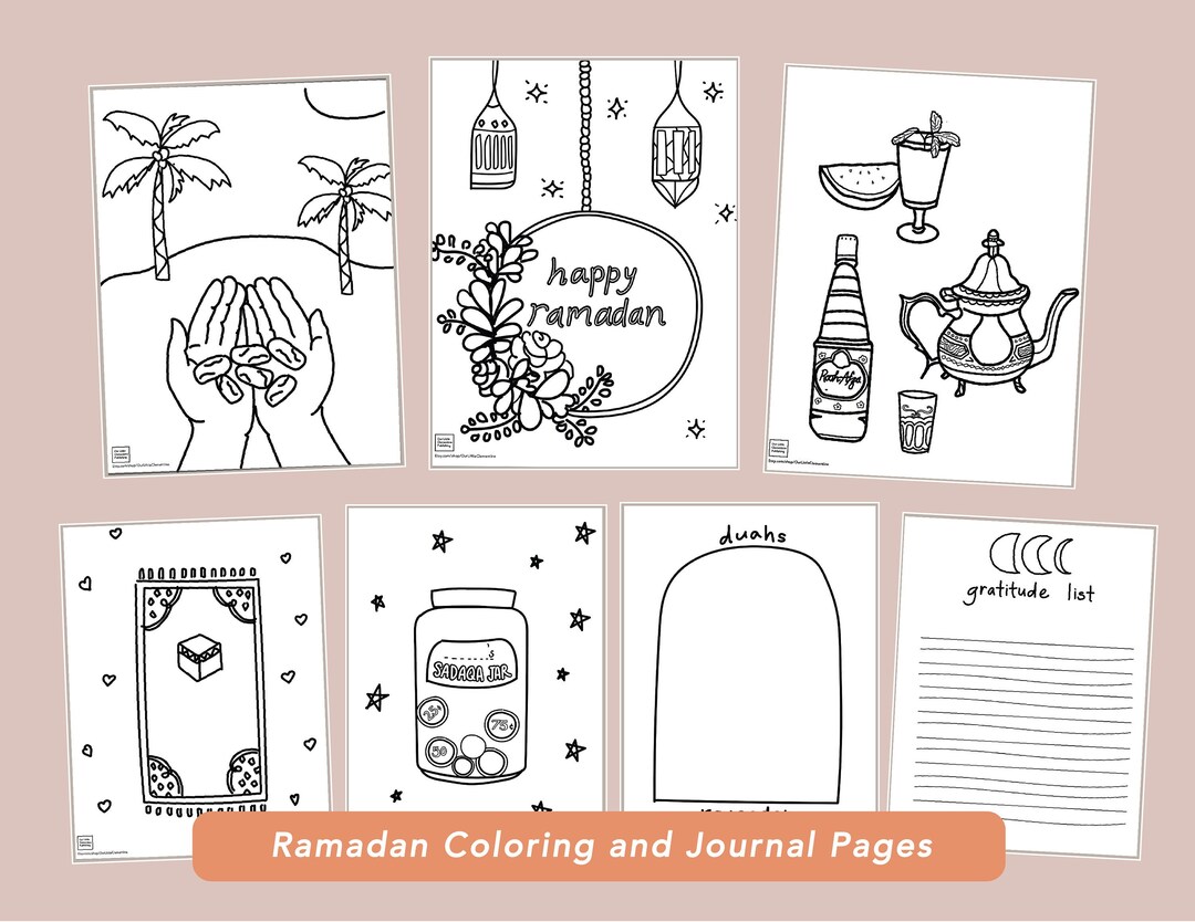 Ramadan Coloring Pages Printable Digital Download for Adults and Kids ...