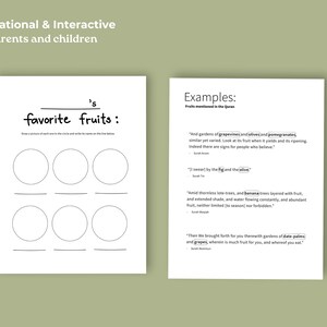 Fruits of the Quran Educational Unit Coloring & Activity Pages for ...