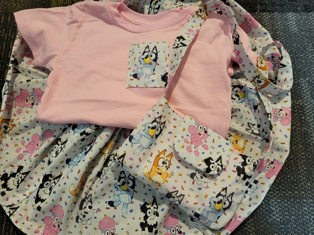 BLUEY Twirl Skirt Set & Matching Purse Size 2/3 - Etsy