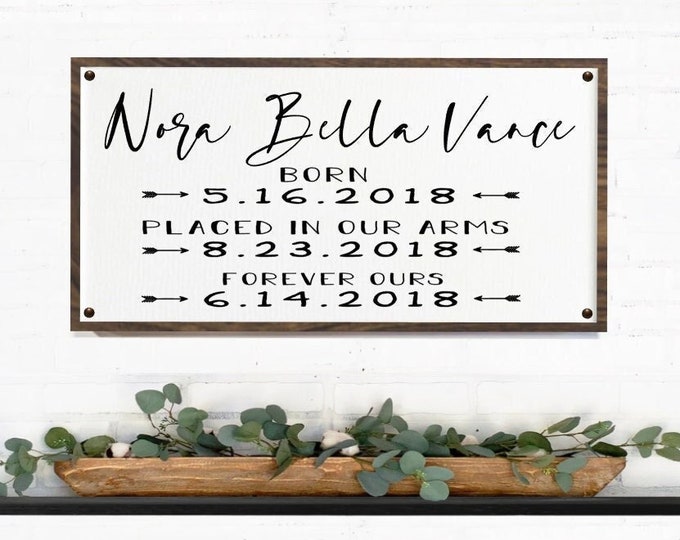 Family Adoption Dates Sign Personalized Adoption Gift - Etsy