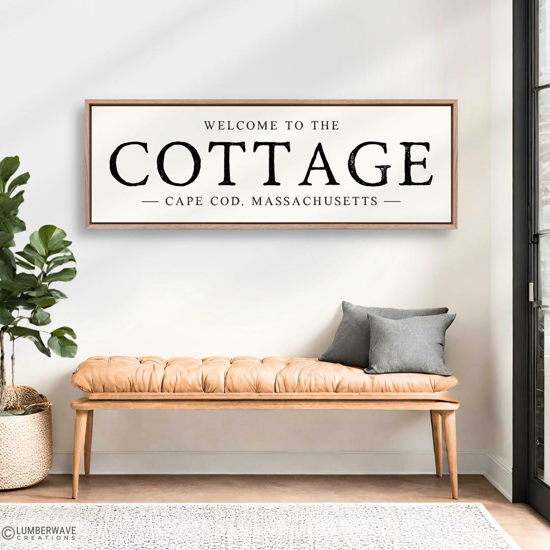 Welcome to the Cottage Sign, Guest House Wall Decor, Personalized City ...