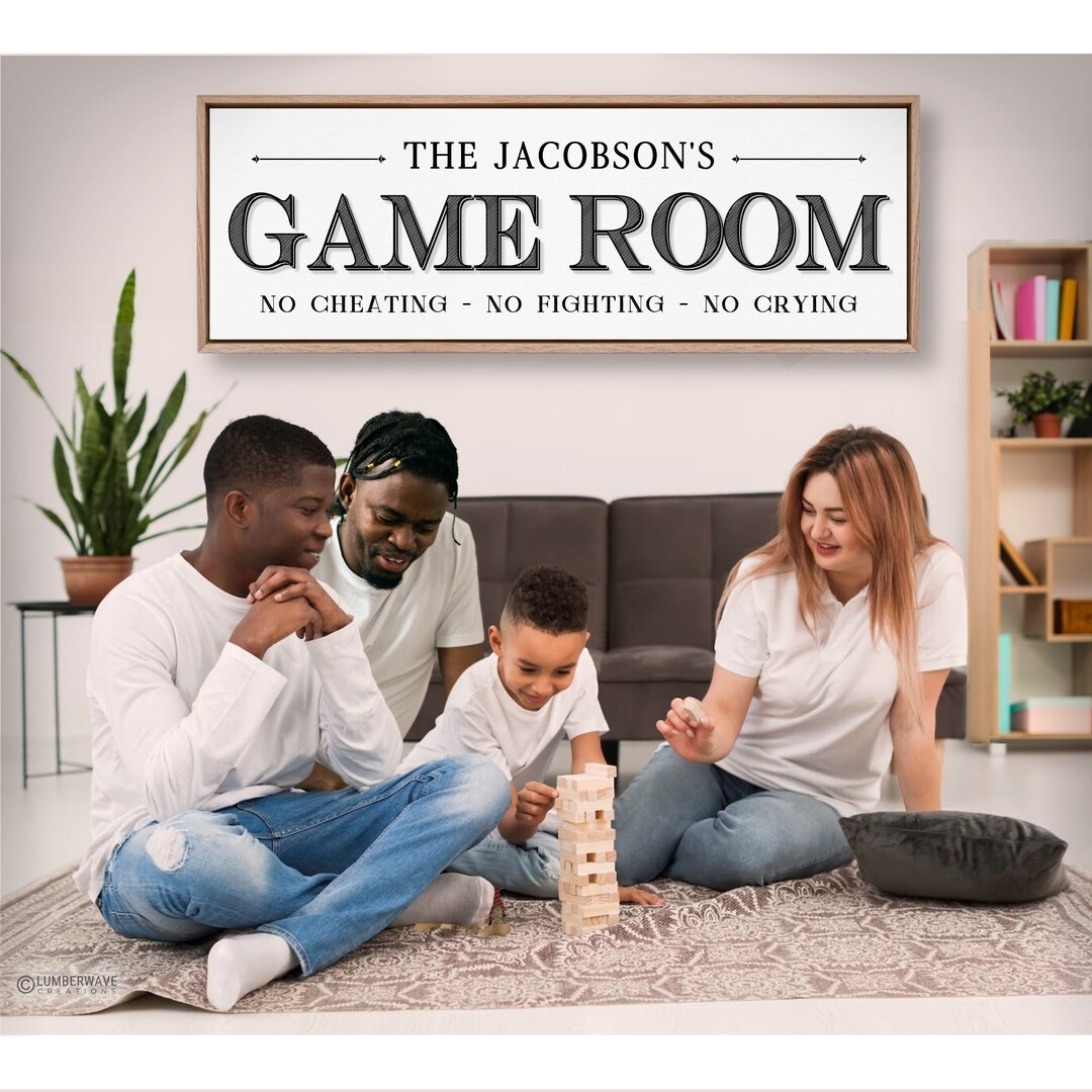 Game Room Sign Personalized Family Media Room Wall Decor Lower Level ...