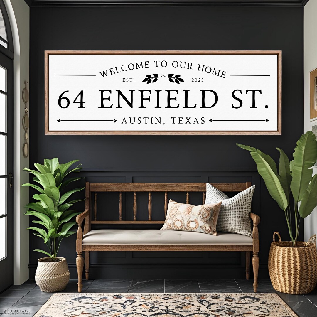 Welcome Home Sign Address Sign for Entryway Personalized House Number ...