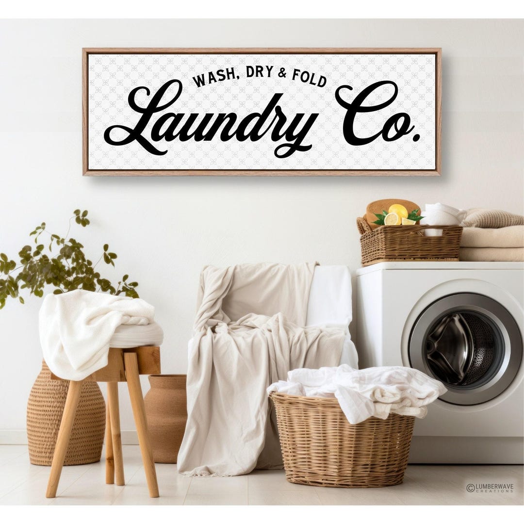 Laundry Co Sign, Wash Dry & Fold Print for Washroom, Modern Farmhouse ...