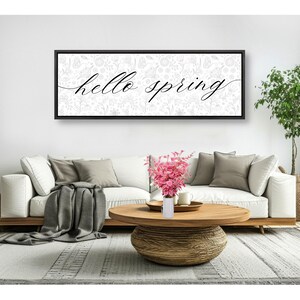 Hello Spring Sign for Entryway Spring Wood Framed Sign Modern Farmhouse ...
