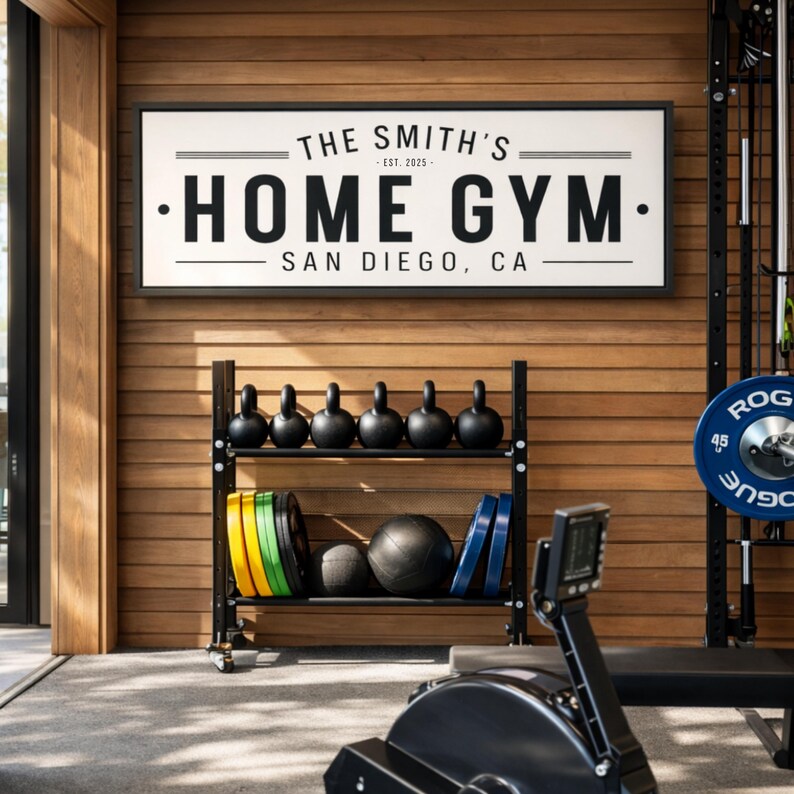 Personalized Home Gym Sign: Workout Room Wall Decor - Etsy