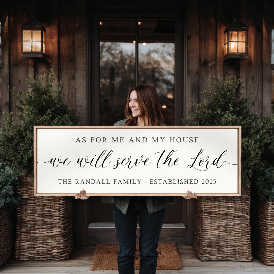 Serve the Lord Scripture Sign, Personalized Family Name Wall Decor ...
