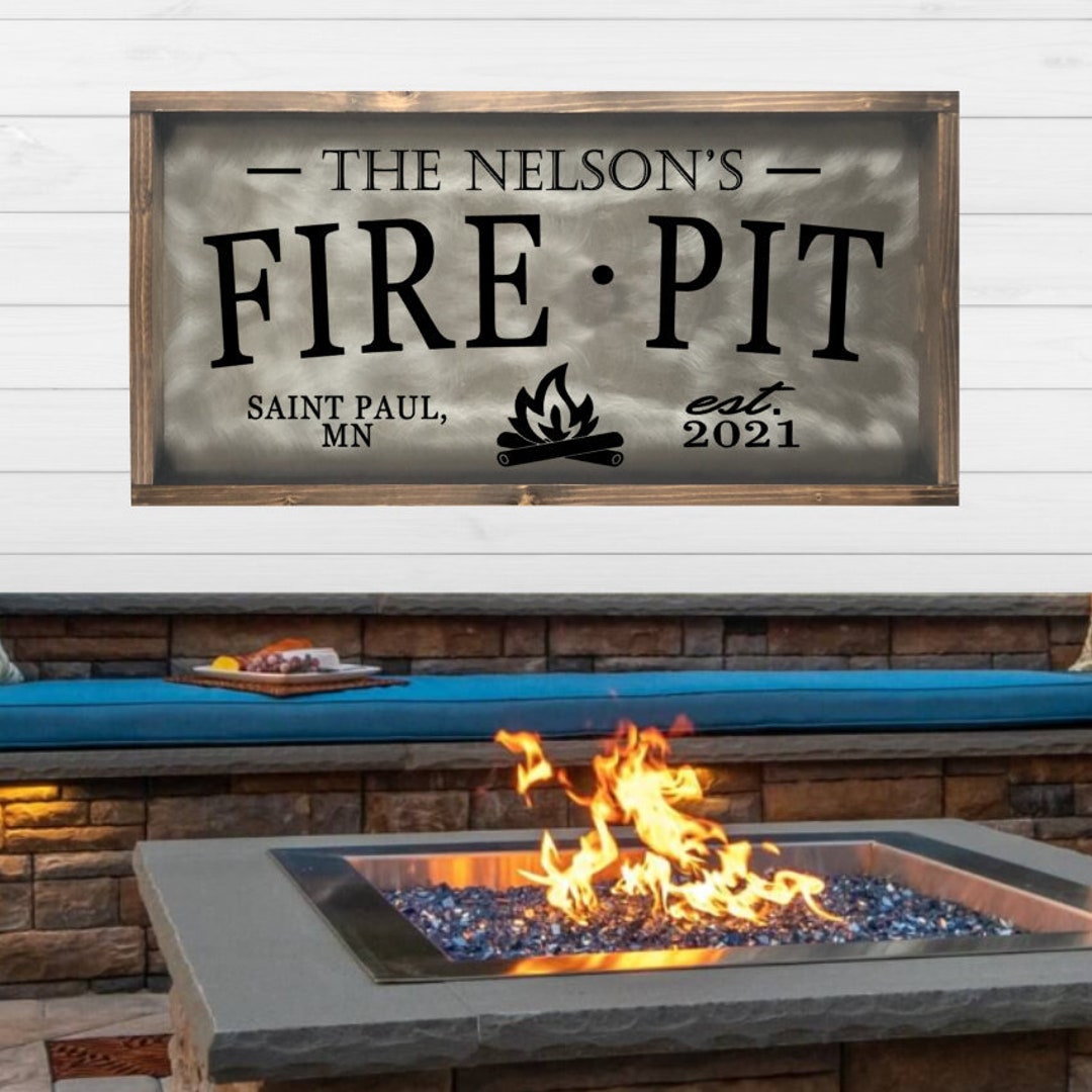 Fire Pit Sign Metal Fire Pit Sign for Backyard Personalized - Etsy