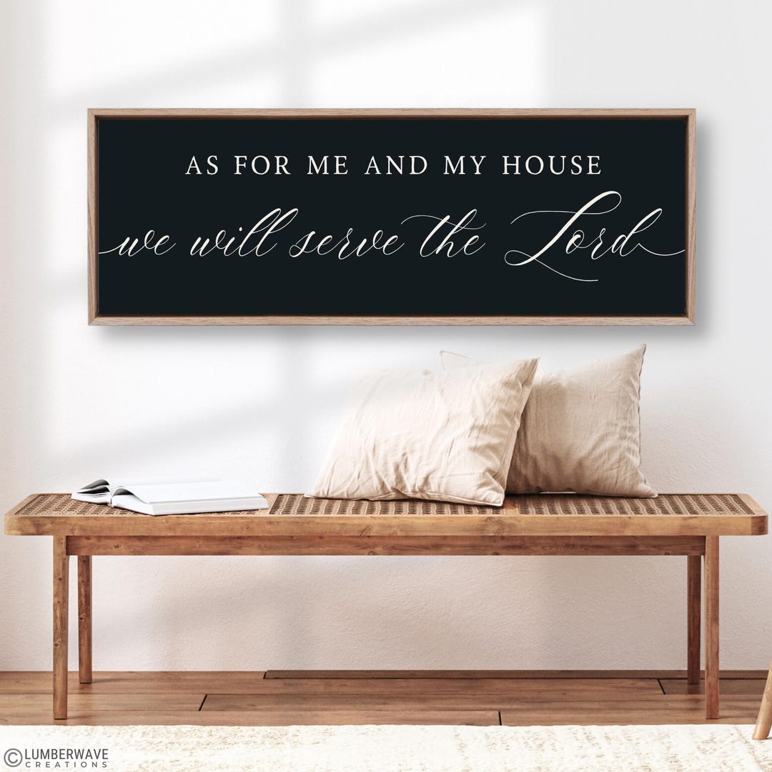 Farmhouse Bible Verse Sign: as for Me and My House, Scripture Wall Art ...