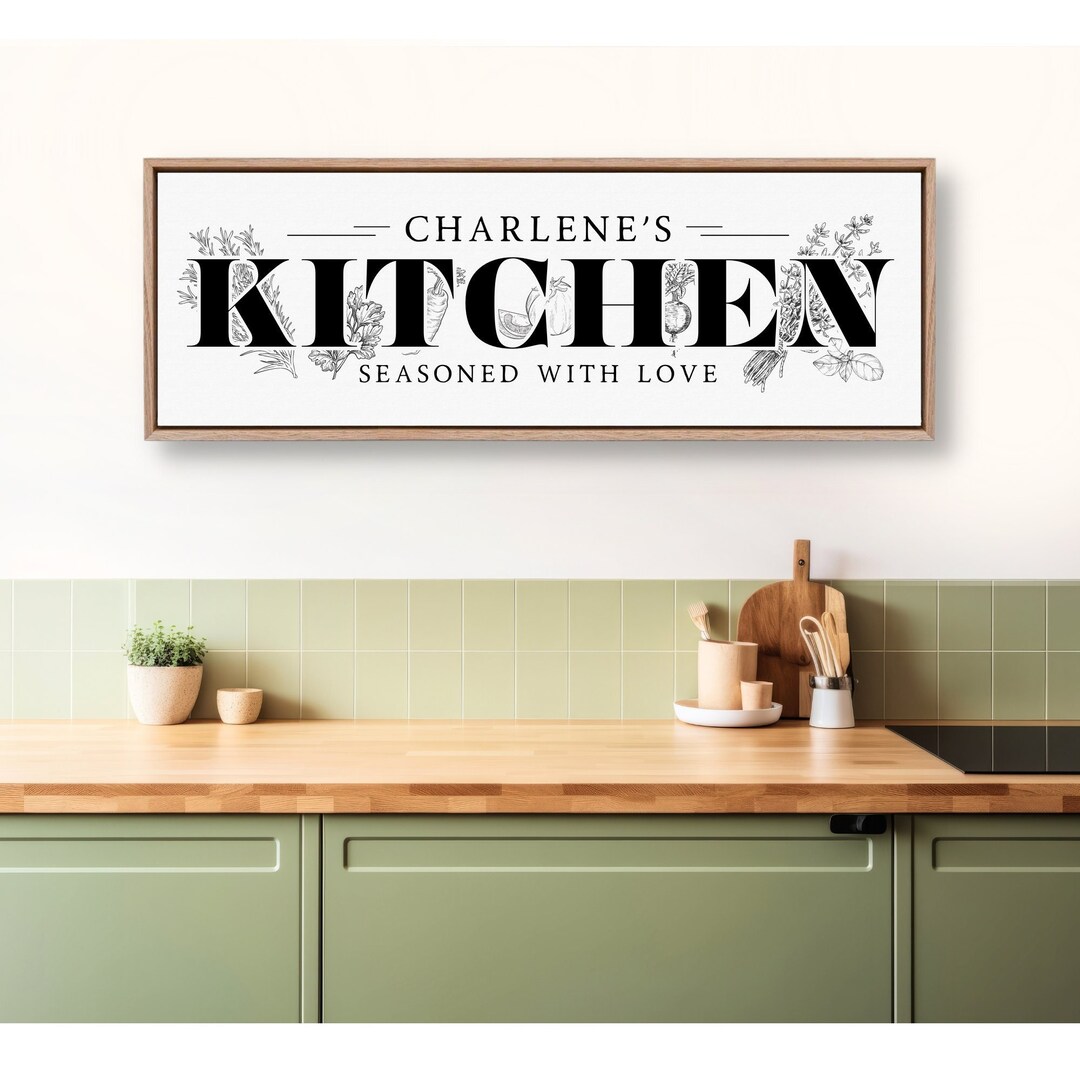 Personalized Kitchen Sign Custom Name Sign for Kitchen Cooking Herbs ...
