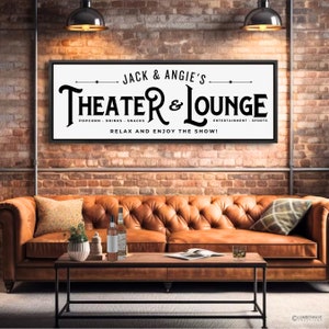 Theater Room Sign Family Home Movie Room Sign Custom Theater & Lounge ...