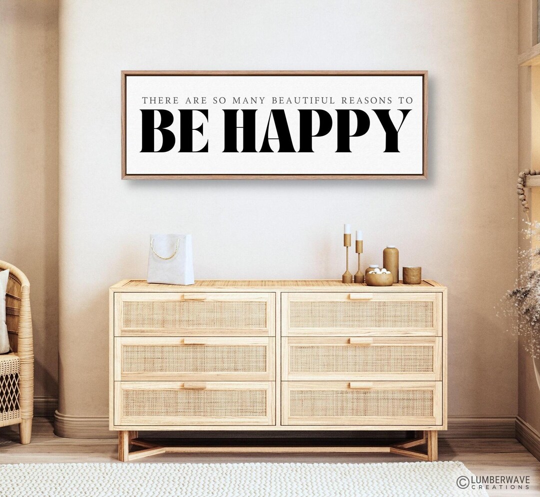 Be Happy Sign: Inspirational Farmhouse Wall Decor - Etsy