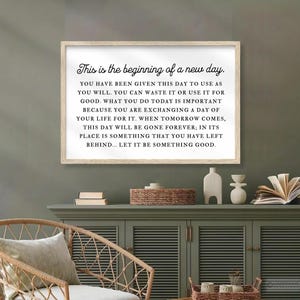 Inspirational Quote Print: New Day Sign, Motivational Wall Decor - Etsy