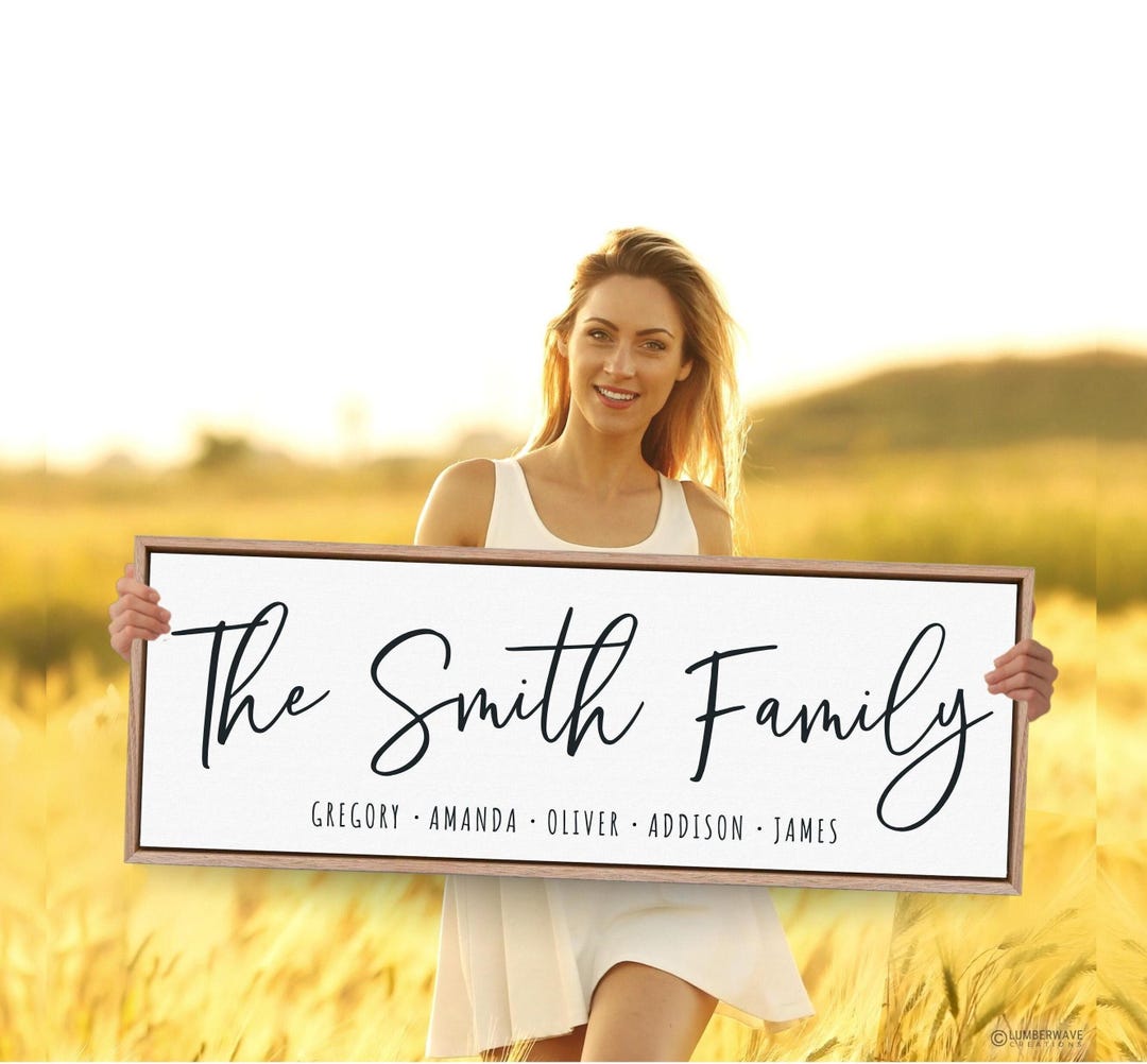Personalized Family Name Sign Last Name Print for Entryway Family First ...