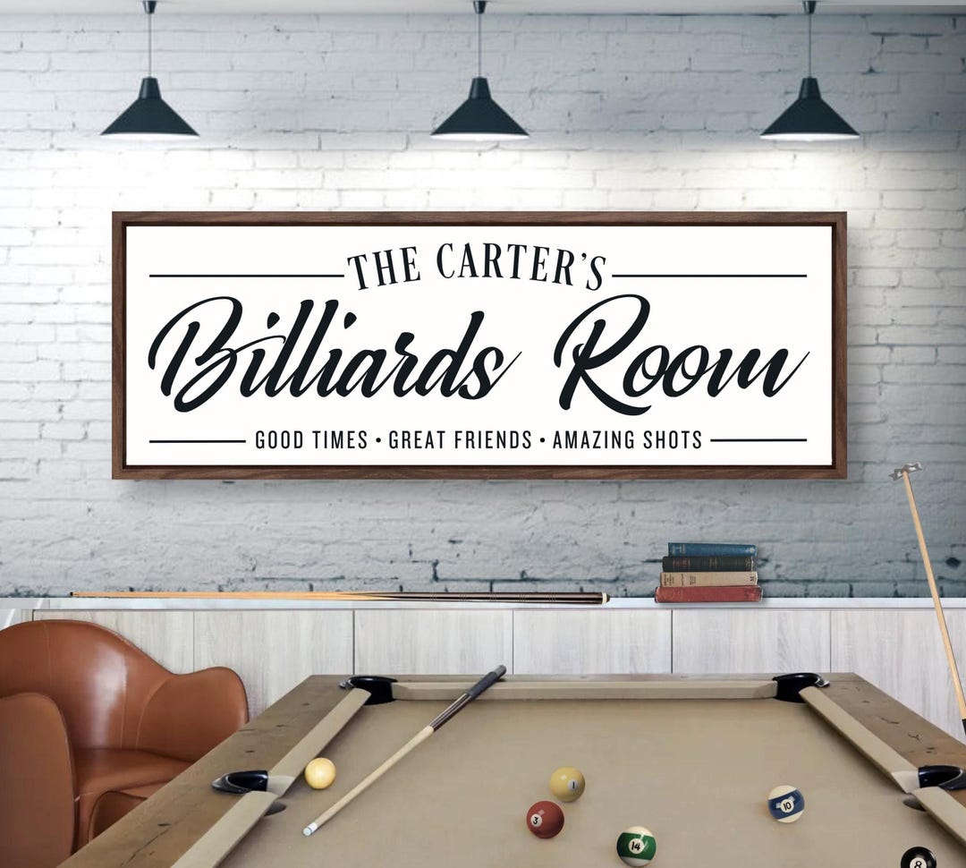 Personalized Billiards Room Sign: Custom Pool Table Decor - Etsy