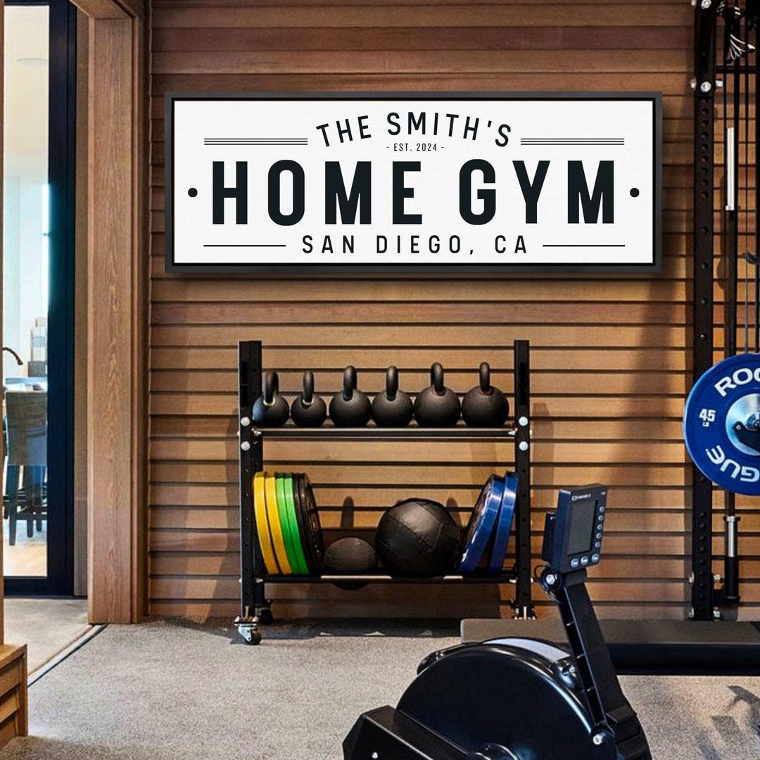Personalized Home Gym Sign: Workout Room Wall Decor - Etsy