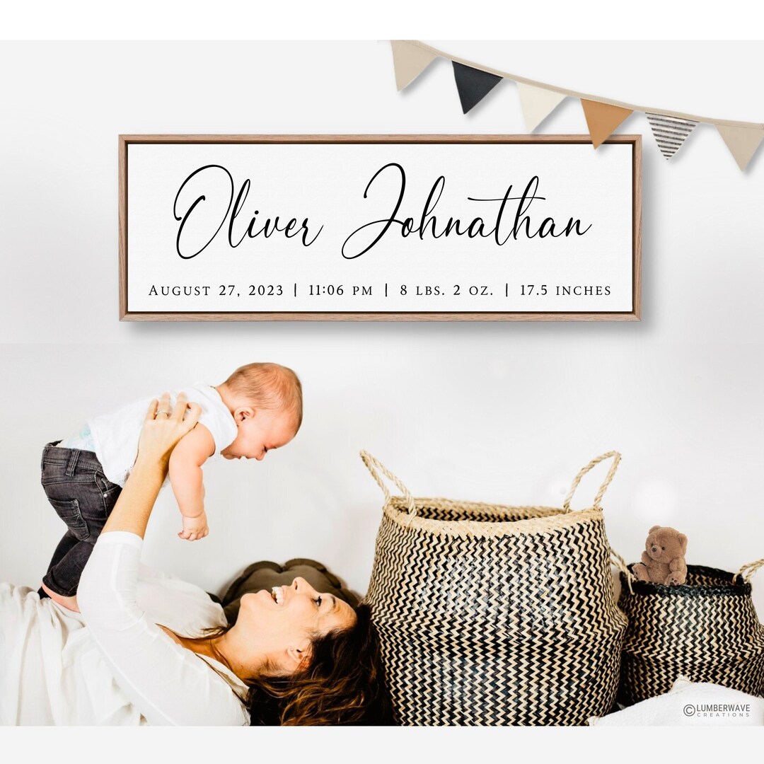 Baby Birth Stats Sign Personalized Newborn Baby Sign for Nursery Birth ...