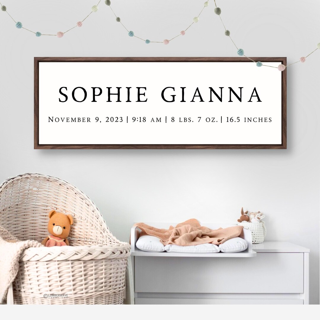 Birth Stats Sign Baby Birth Facts Sign New Mom Gift Birth Announcement ...