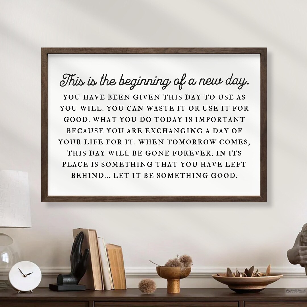 This is the Beginning of A New Day Sign Inspirational Wall Decor ...