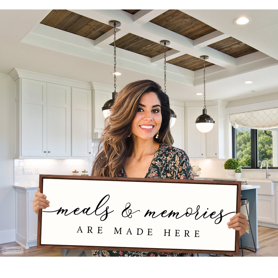 Meals and Memories Are Made Here Sign Wood Framed Kitchen Sign Modern ...