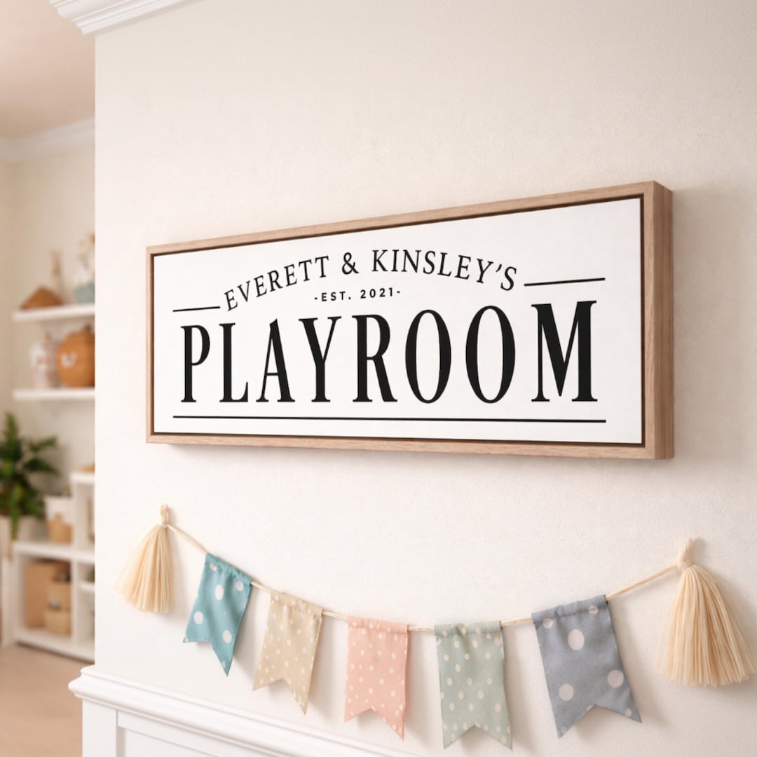 Playroom Sign, Personalized Children's Name Wall Decor, Custom Kids ...