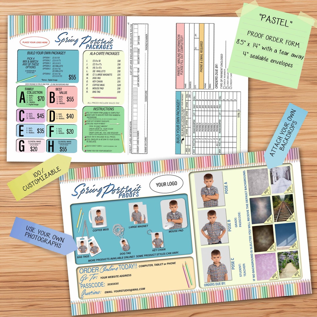 Picture Day Order Form, Spring Portrait Order Form, School Photography ...